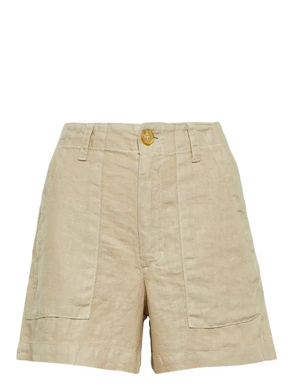 Velvet By Graham & Spencer Fallon Linen Shorts - Beige