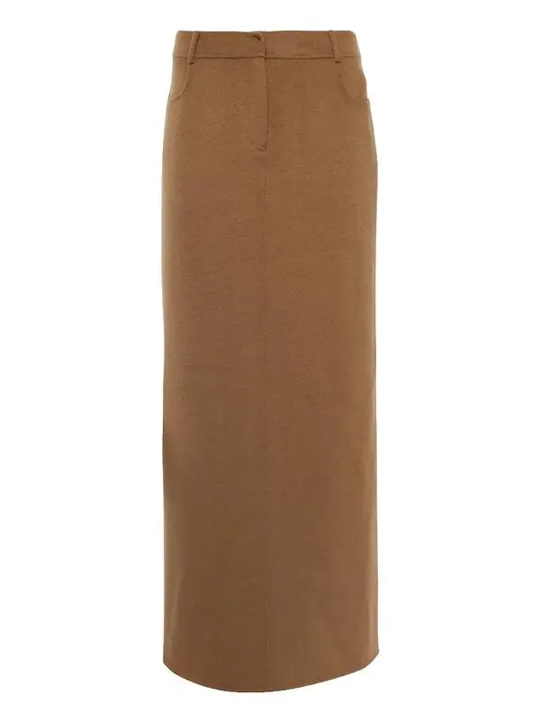 THE FRANKIE SHOP Malvo Wool-blend Maxi Skirt - Brown