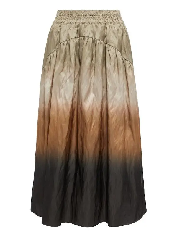Vince Printed High-rise Satin Skirt - Multicoloured