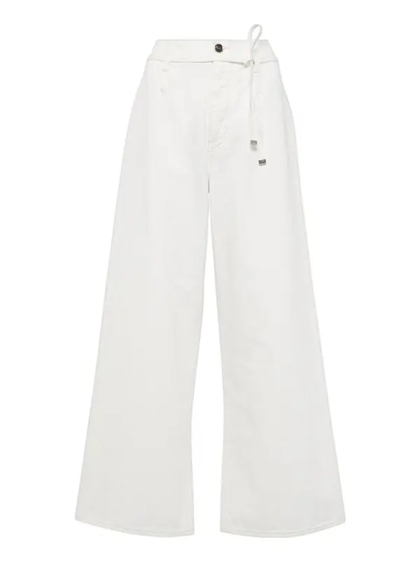 Etro High-rise Wide-leg Jeans With Embroidery - White
