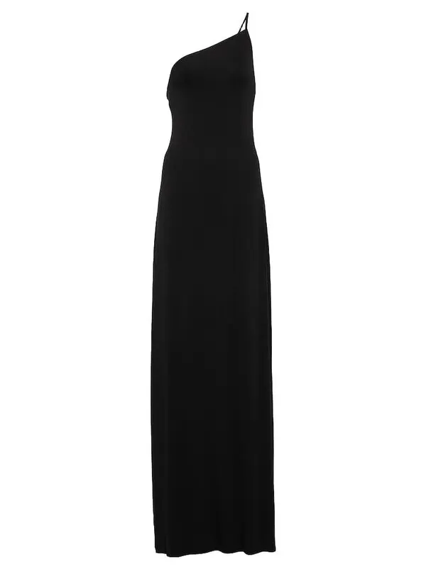 NILI LOTAN Elinor One-shoulder Jersey Gown - Black