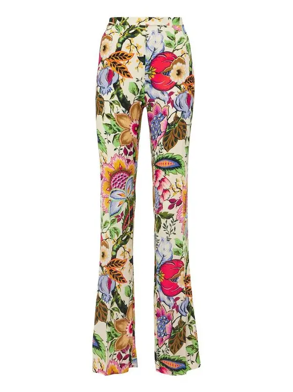 Etro High-rise Floral Straight Pants - Multicoloured