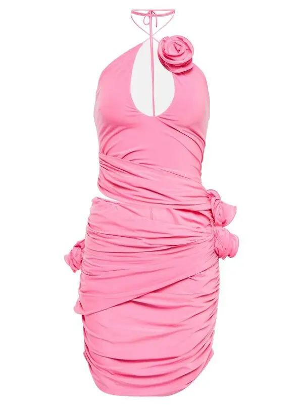 Magda Butrym Rosette Jersey Mini Dress - Pink