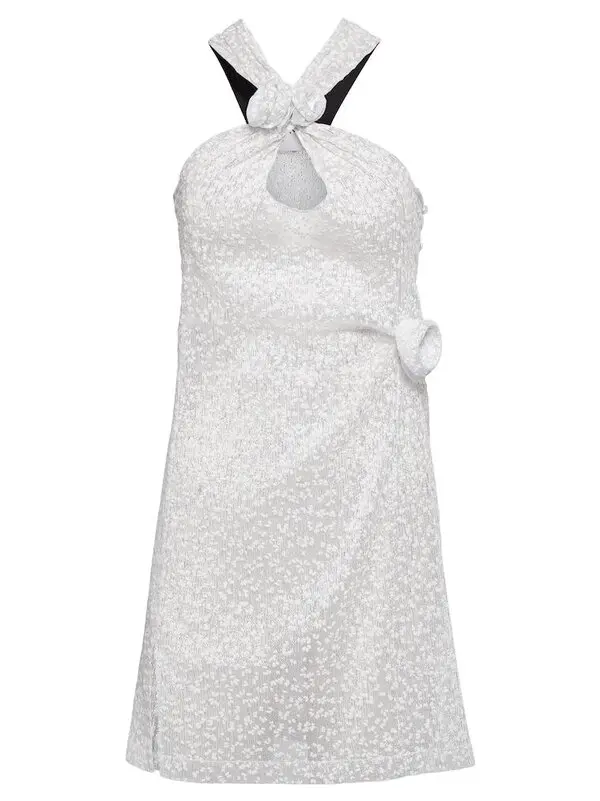 Coperni Embellished Halterneck Minidress - Silver