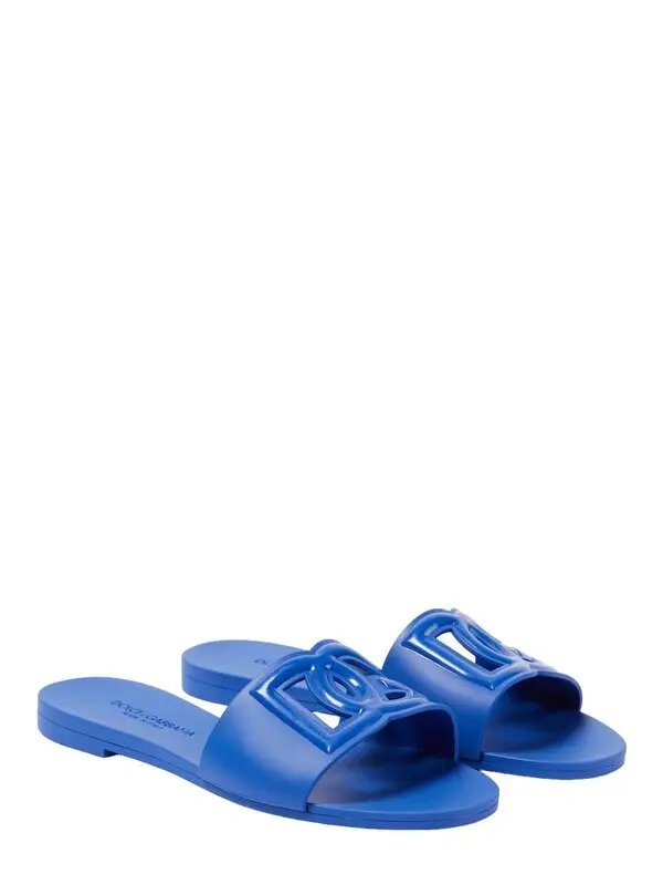 Dolce & Gabbana Dg Cutout Slides - Blue
