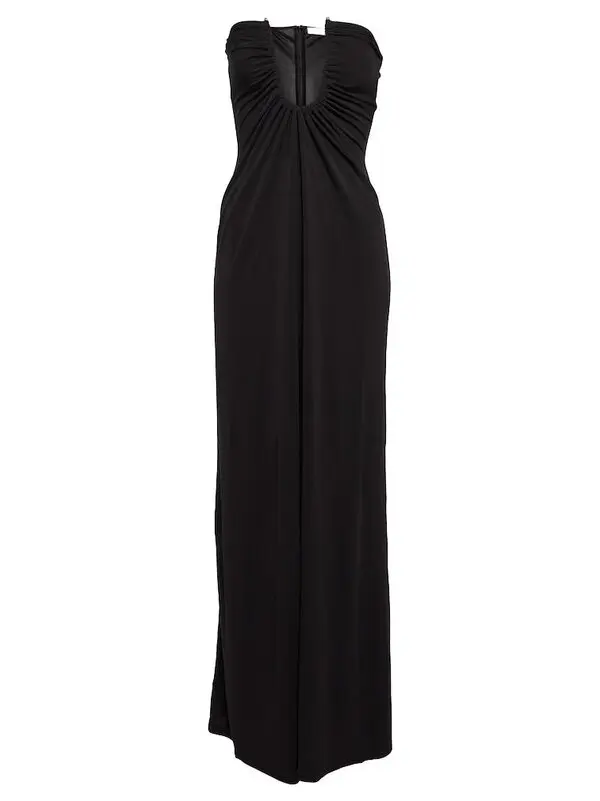 Christopher Esber Ruched Strapless Maxi Dress - Black