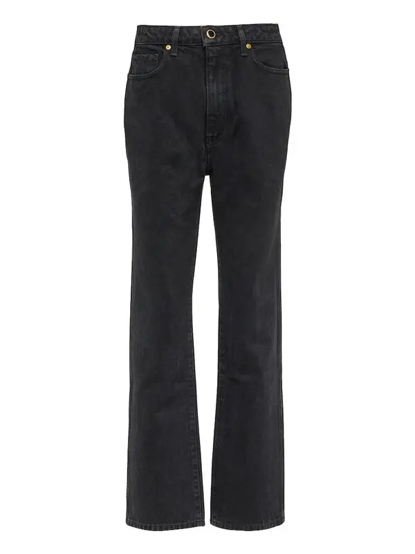 Khaite Abigail Cropped Straight Jeans - Black
