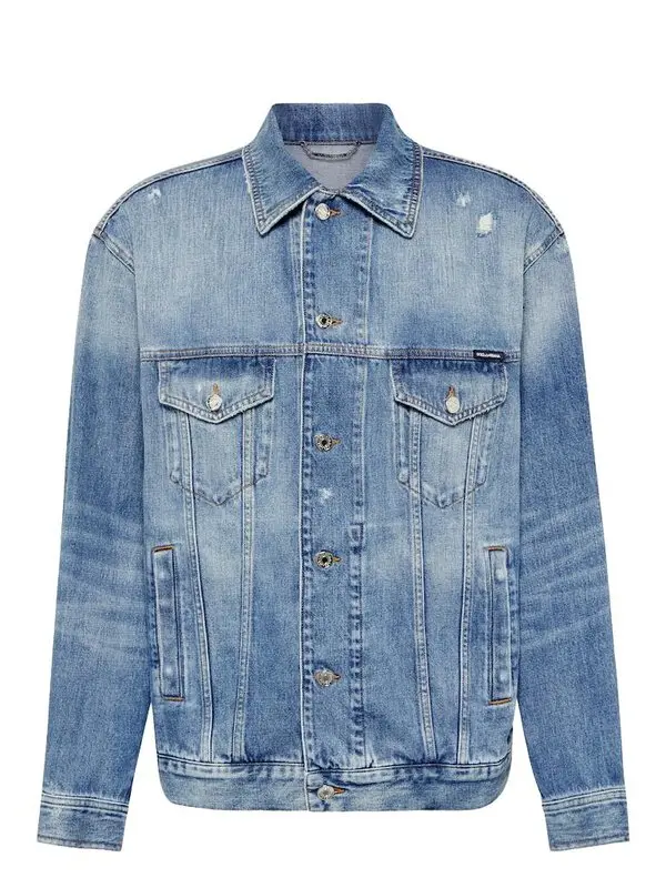 Dolce & Gabbana Distressed Denim Jacket - Blue