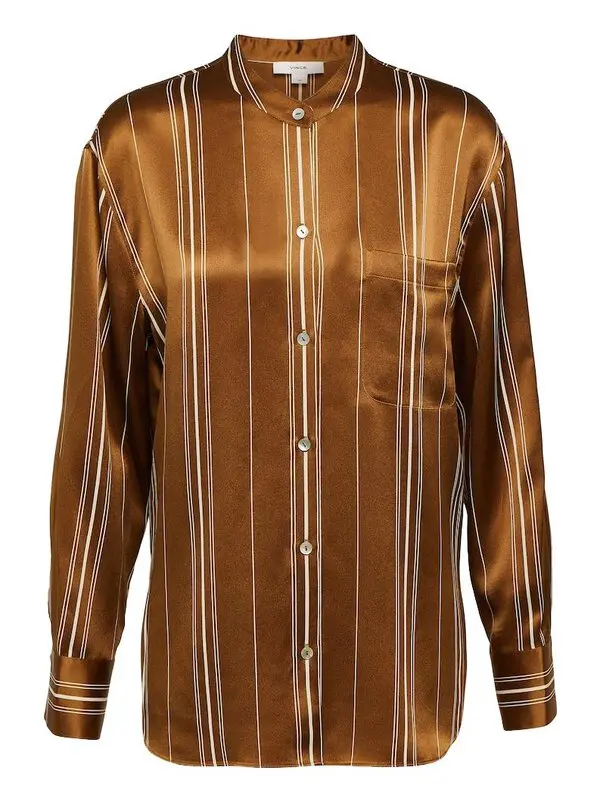 Vince Striped Silk Shirt - Multicoloured