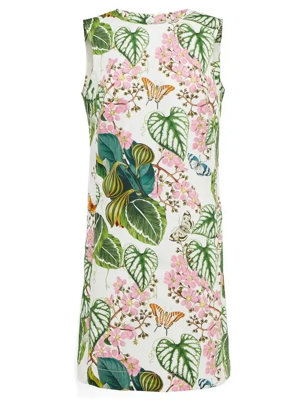 Oscar De La Renta Floral Cotton-blend Mini Dress - Multicoloured