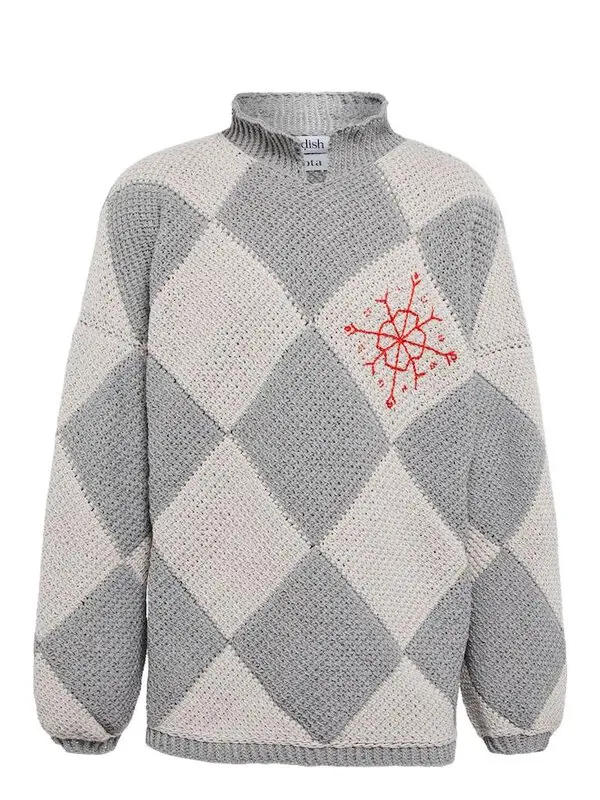 ADISH Embroidered Cotton Sweater - Grey