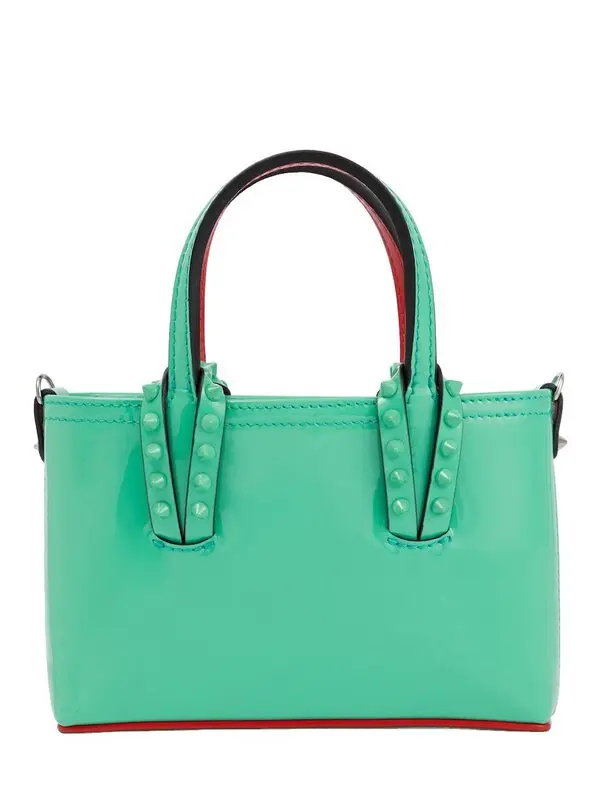 CHRISTIAN LOUBOUTIN Cabata Nano Patent Leather Tote Bag - Green