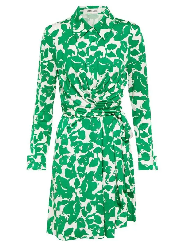 Diane Von Furstenberg Didi Floral Wrap Mini Dress - Green