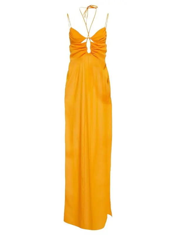 NENSI DOJAKA Cutout Halterneck Maxi Dress - Orange