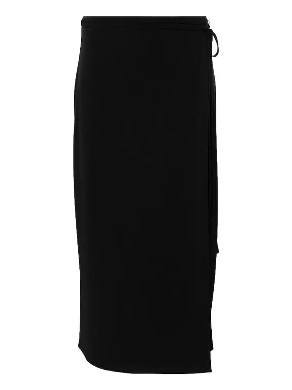 Vince Jersey Wrap Midi Skirt - Black