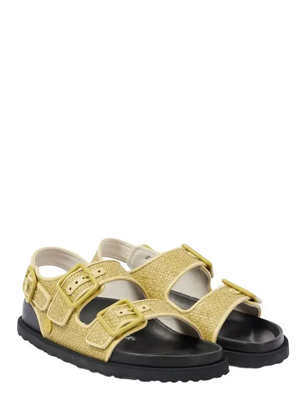 BIRKENSTOCK Milano Luxe Raffia Sandals - Green