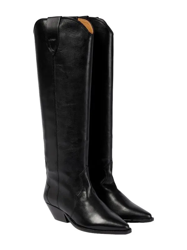 Isabel Marant Étoile Denvee Leather Knee-high Boots - Black