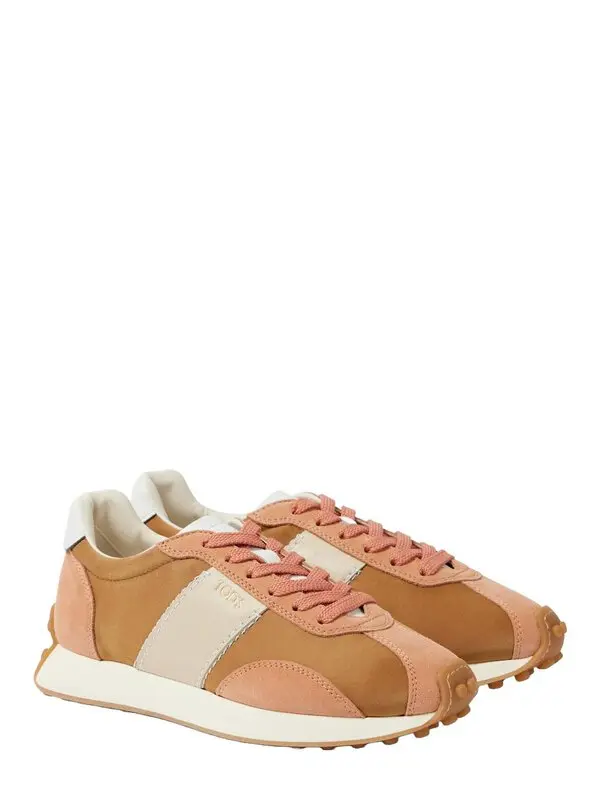 TOD'S Suede And Technical Lace-up Sneakers - Multicoloured