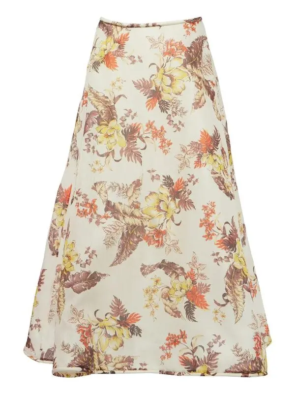 Zimmermann Matchmaker Linen And Silk Maxi Skirt - Multicoloured