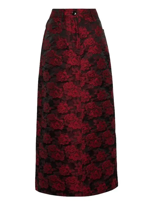 GANNI Floral Jacquard Maxi Skirt - Multicoloured