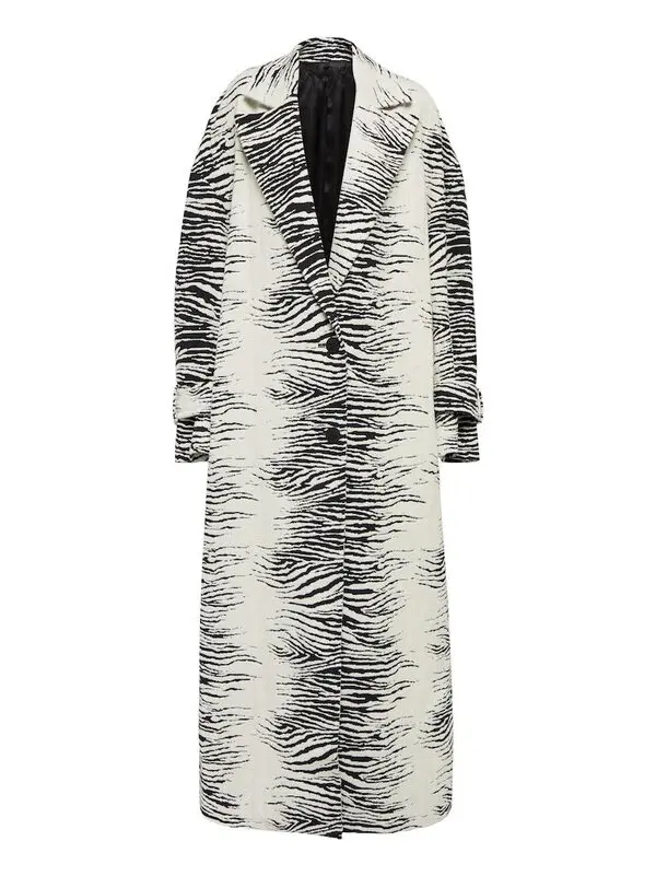 Attico Oversized Printed Cotton-blend Coat - Multicoloured