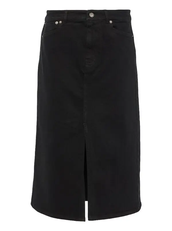 Proenza Schouler White Label Sloan Denim Midi Skirt - Black