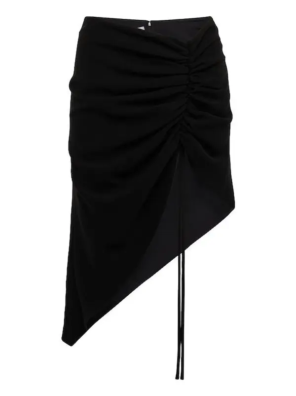 MONOT Asymmetric Midi Skirt - Black