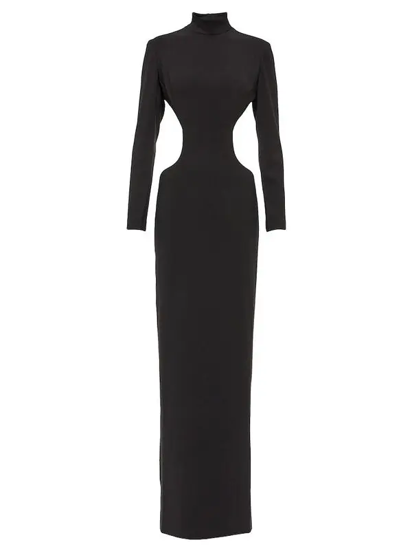 MONOT Cutout Crepe Gown - Black