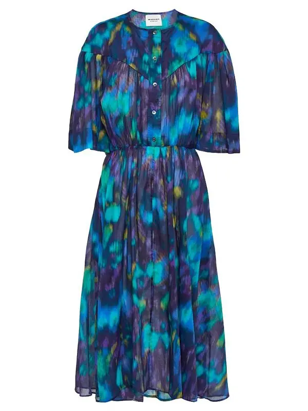 MARANT ETOILE Maggy Printed Cotton Midi Dress - Multicoloured