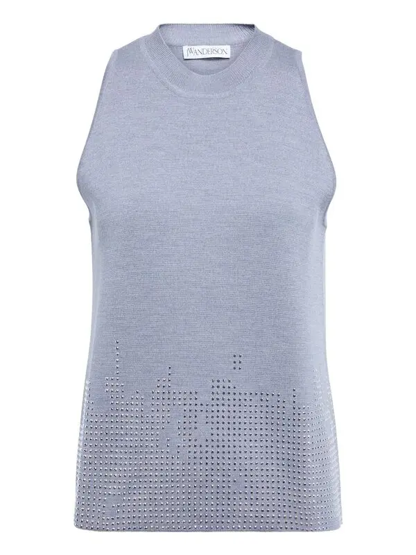 JW Anderson Embellished Wool Top - Grey