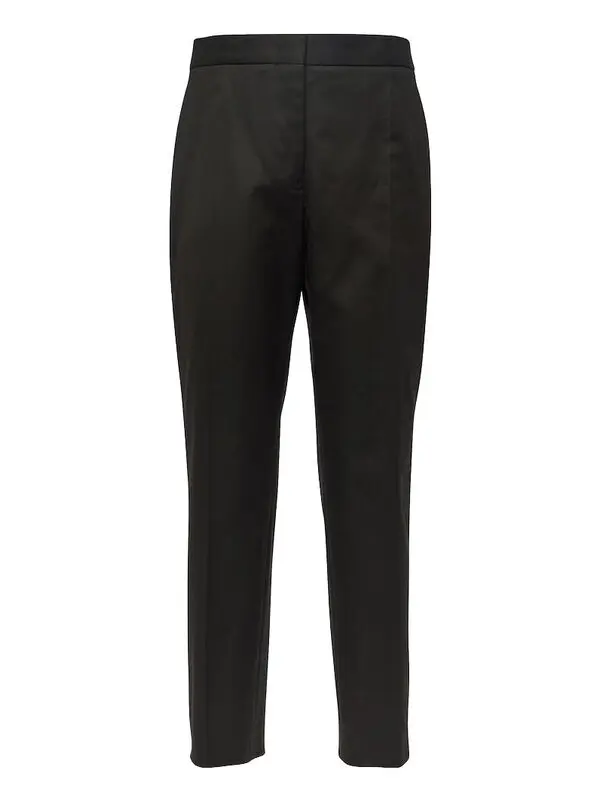 JIL SANDER Cotton Gabardine Tailored Pants - Black