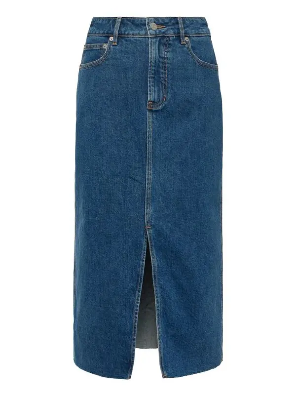 Veronica Beard Victoria Denim Midi Skirt - Blue