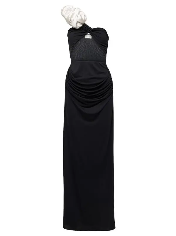 Magda Butrym One-shoulder Gown With Ruffled Detail - Black