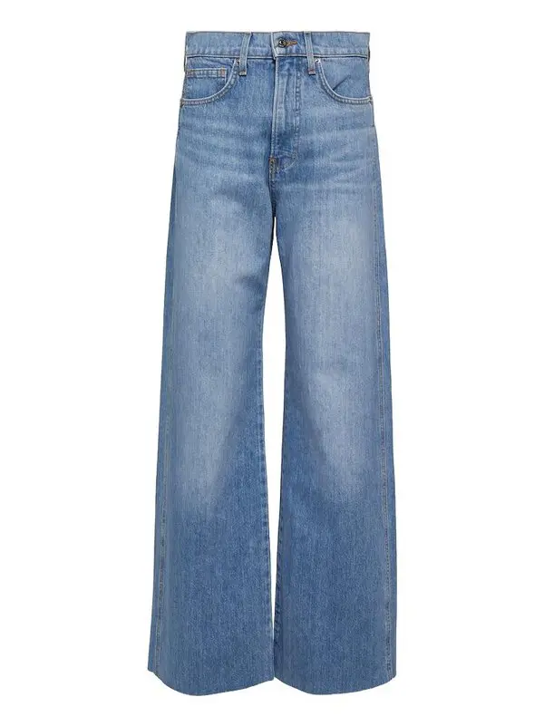 Veronica Beard Taylor High-rise Wide-leg Jeans In Bright Lakeshore - Blue