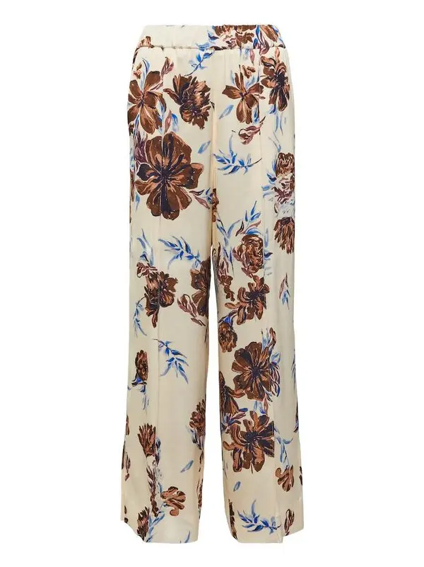 JIL SANDER Floral High-rise Wide-leg Trousers - Multicoloured