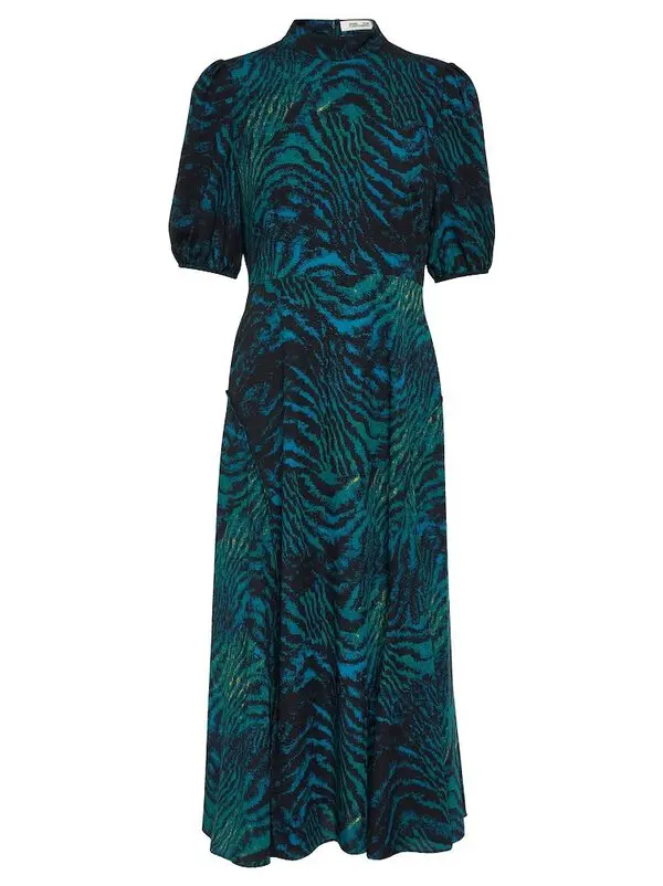 Diane Von Furstenberg Nella Tiger Print Crepe Midi Dress - Multicoloured