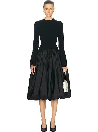Simkhai Kenlie Mock Neck Midi Dress - Black