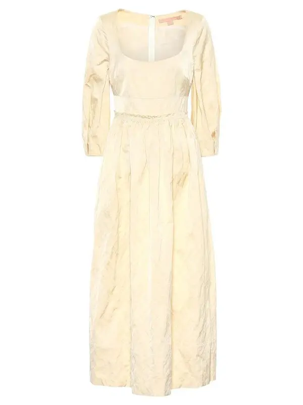 Brock Collection Ondina Satin Midi Dress - Beige