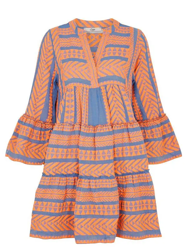 Devotion Ella Embroidered Mini Dress - Orange