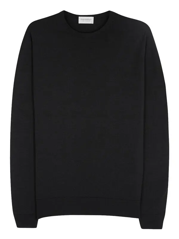 John Smedley Lundy Fine-knit Wool Jumper, Jumper, Merino Wool - Black