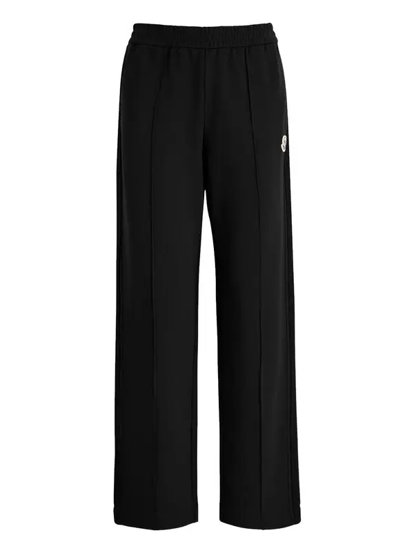 Moncler Straight-leg Jersey Sweatpants With Wool Panelling - Black