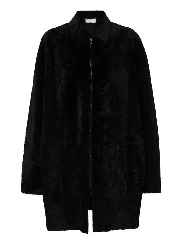 THE ROW Shearling Coat - Black