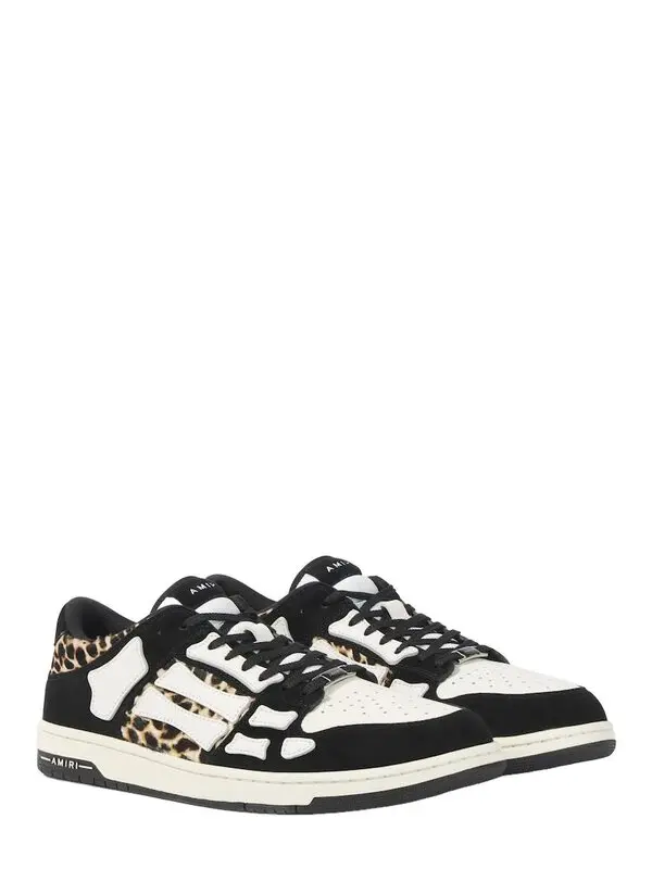 Amiri Leopard Skeleton Low Top Leather Trainers - Multicoloured