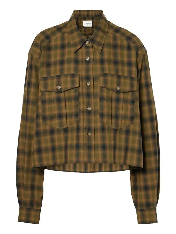MARANT ETOILE Cropped Cotton Plaid Shirt - Multicoloured