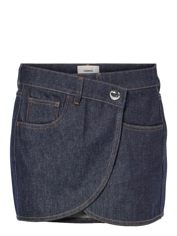 Coperni Asymmetric Denim Miniskirt - Blue
