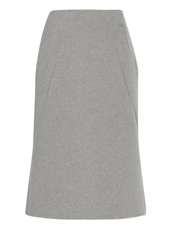 Dries Van Noten Melange Cotton-blend Midi Skirt - Grey