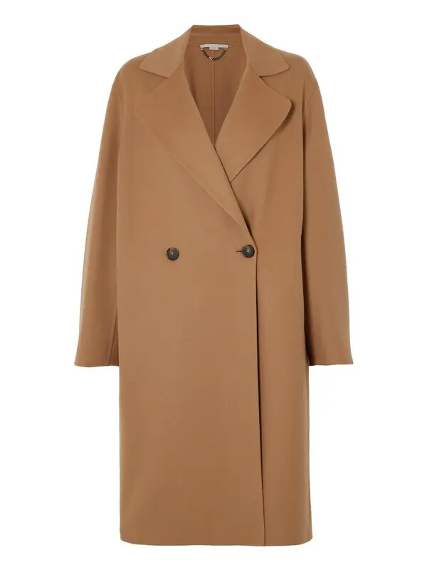 Stella McCartney Double-breasted Wool Coat - Brown