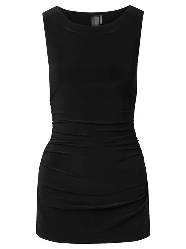 Norma Kamali Ruched Stretch-jersey Mini Dress - Black