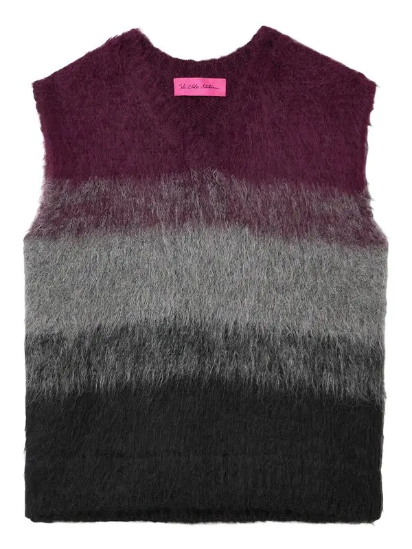 THE ELDER STATESMAN Thistle Ombré Brushed Alpaca-blend Vest - Multi