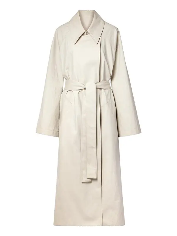Khaite Minnie Belted Cotton-blend Twill Trench Coat - Ecru